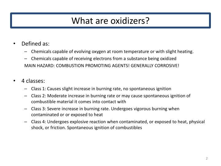 PPT - General Oxidizer Safety PowerPoint Presentation - ID:2170020