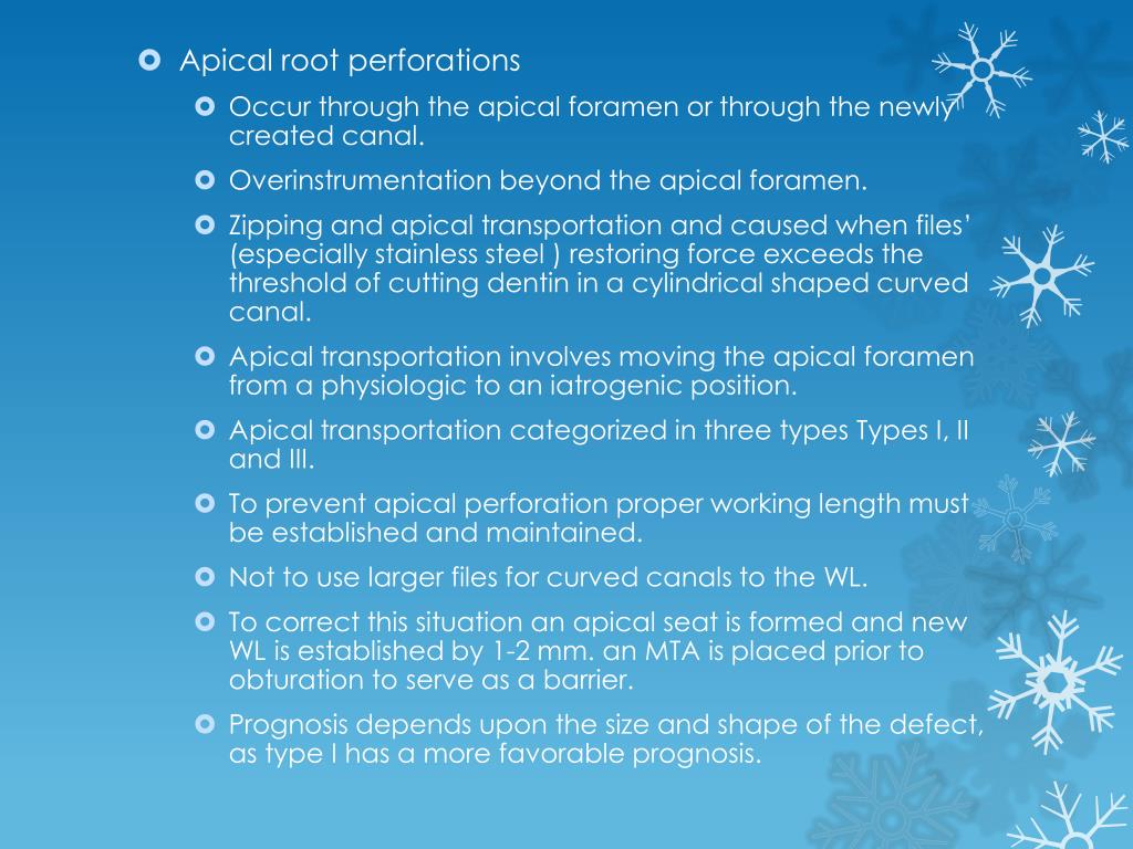 PPT - Endodontic Mishaps “Procedural Accidents” Causes, Prevention ...