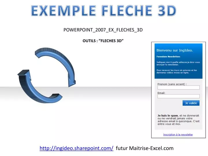 PPT - EXEMPLE FLECHE 3D PowerPoint Presentation, free download - ID:2170855