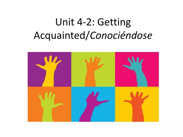 PPT - Unit 4-2: Getting Acquainted/ Conociéndose PowerPoint ...