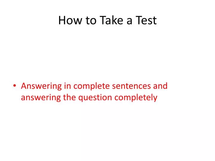 PPT - How to Take a Test PowerPoint Presentation, free download - ID ...