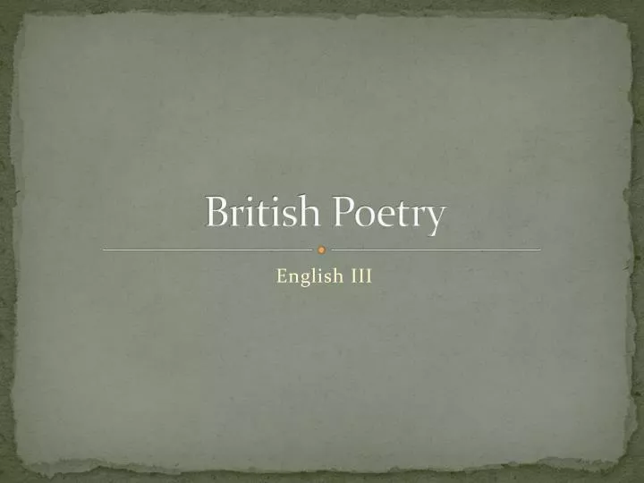 PPT - British Poetry PowerPoint Presentation, free download - ID:2171807