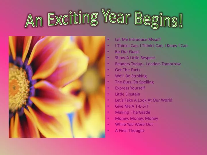 PPT - An Exciting Year Begins! PowerPoint Presentation, free download ...