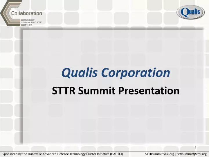 PPT - Qualis Corporation STTR Summit Presentation PowerPoint ...