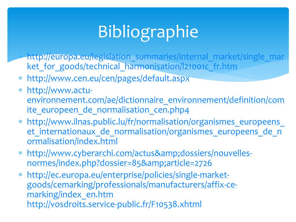 PPT - Les organismes de normalisation européens PowerPoint Presentation ...