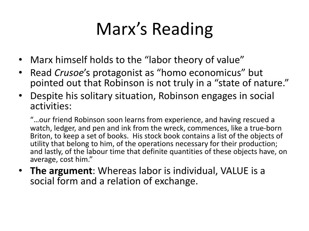 PPT - Homo Economicus : Robinson Crusoe’s Two Readers PowerPoint ...