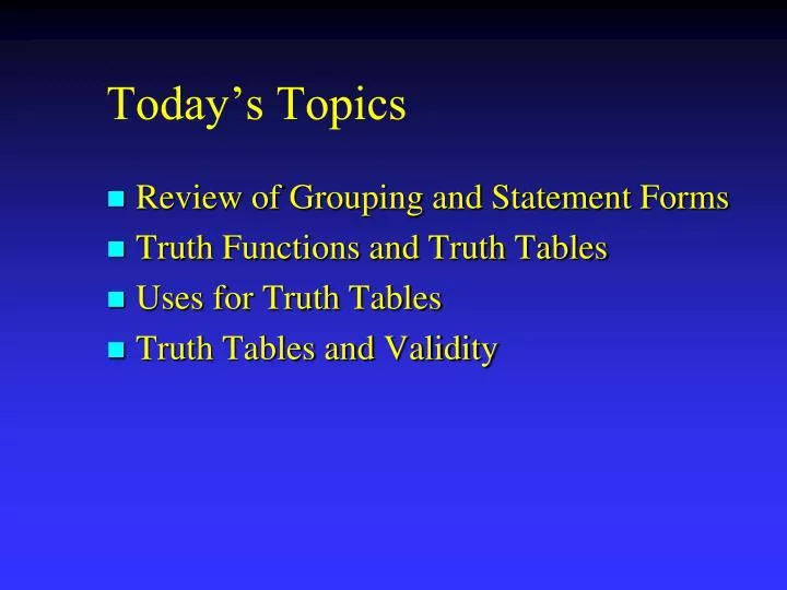 PPT - Today’s Topics PowerPoint Presentation, free download - ID:2175419