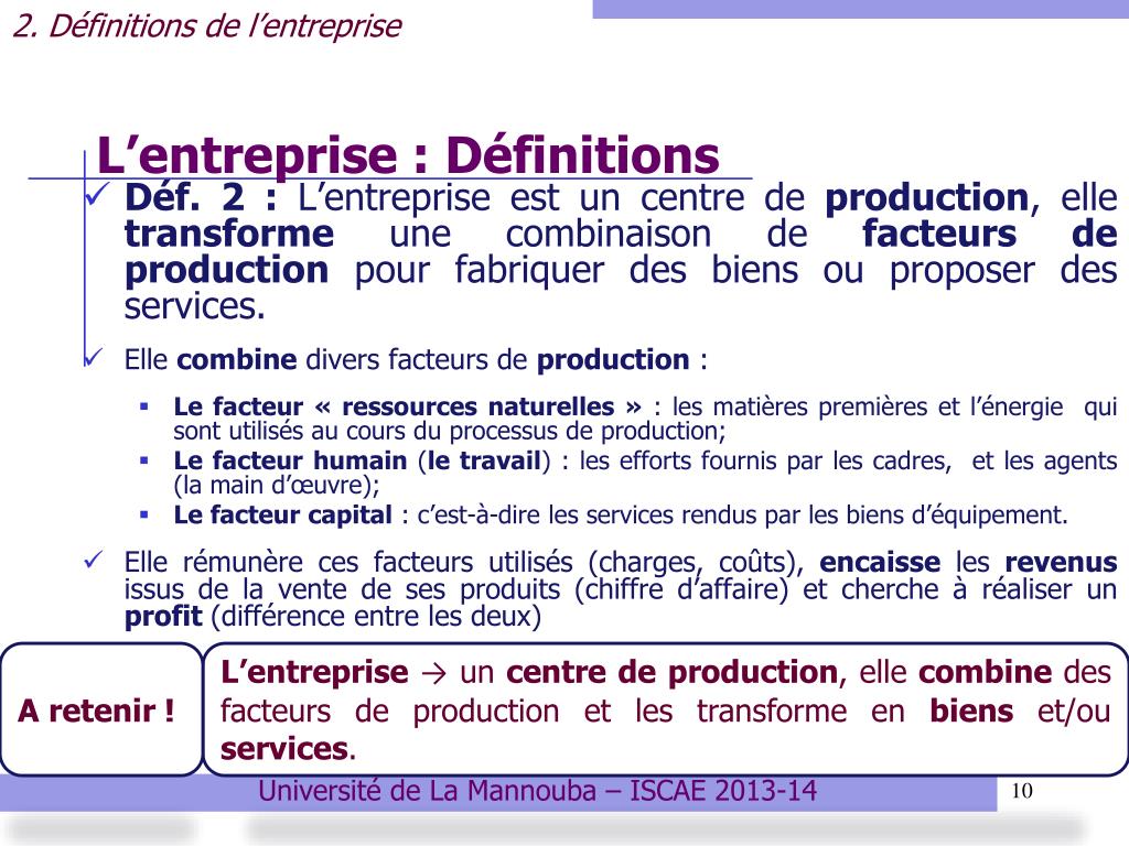 PPT - L’Entreprise & son Environnement PowerPoint Presentation, free ...