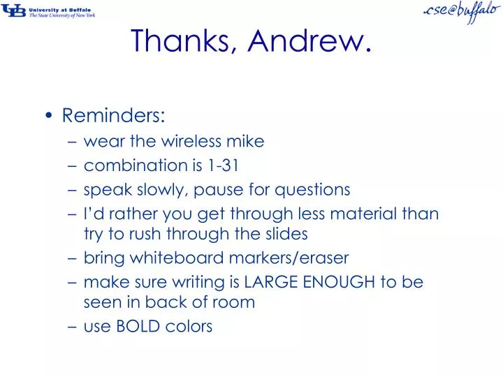 PPT - Thanks, Andrew. PowerPoint Presentation, free download - ID:2176107