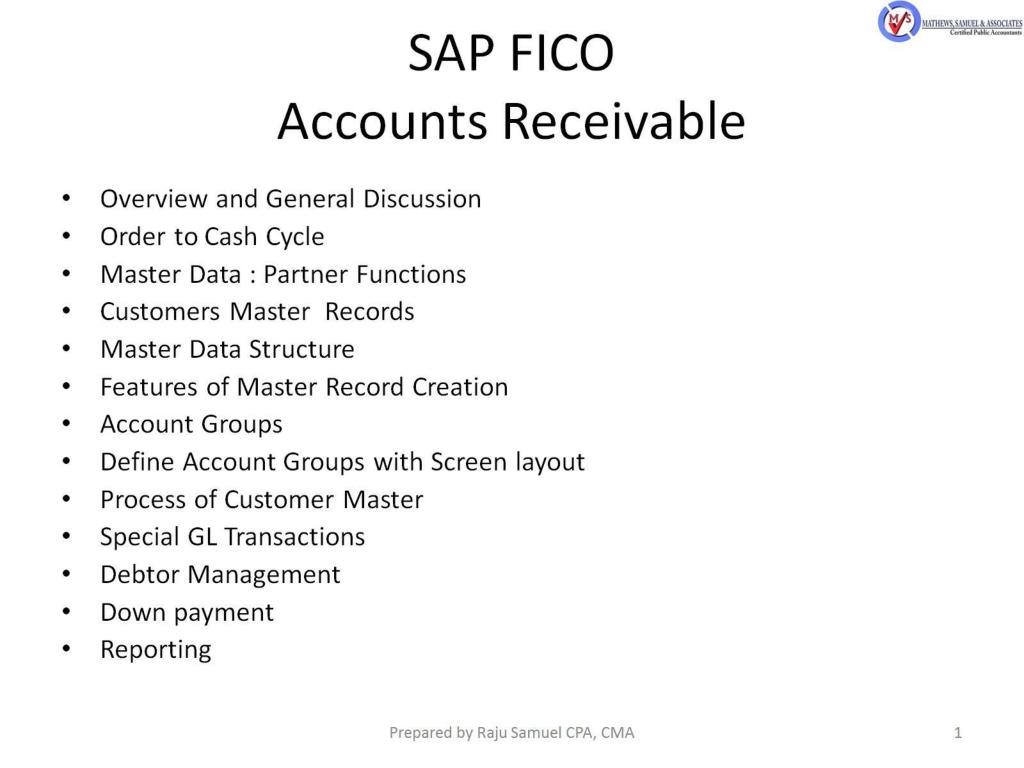 Ppt Sap Fico Accounts Receivable Powerpoint Presentation Free