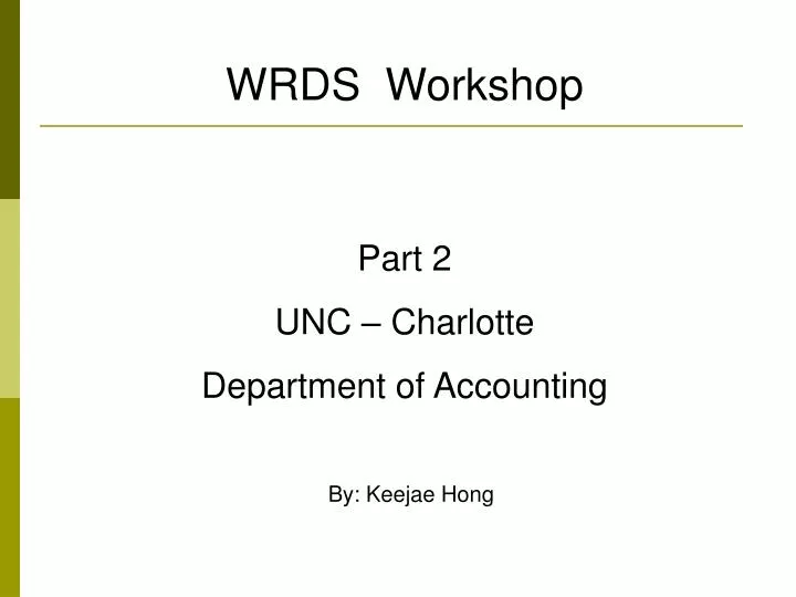 PPT - Part 2 UNC – Charlotte Department of Accounting PowerPoint ...
