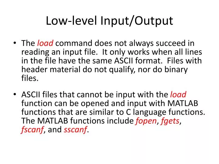 PPT - Low-level Input/Output PowerPoint Presentation, free download - ID:2176162