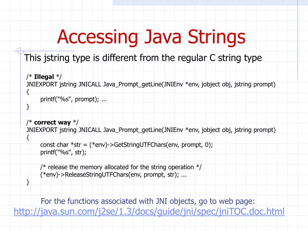 Ppt Java Native Interface Modified From Cs587x Lecture Department Of Computer Science