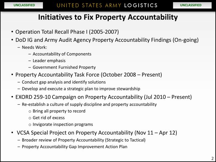 PPT - Campaign on Property Accountability: “Floor to Book Verification ...