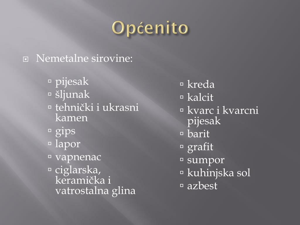 PPT - Nemetalne mineralne sirovine PowerPoint Presentation, free ...