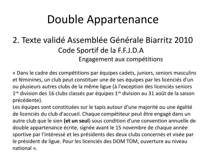 PPT - Double Appartenance PowerPoint Presentation, free download - ID ...