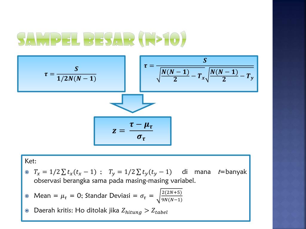 PPT - Koefisien Korelasi Kendall Tau PowerPoint Presentation, free ...