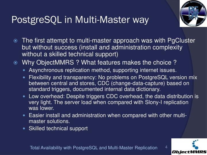 PPT - Total Availability with PostgreSQL and multi-master replication ...