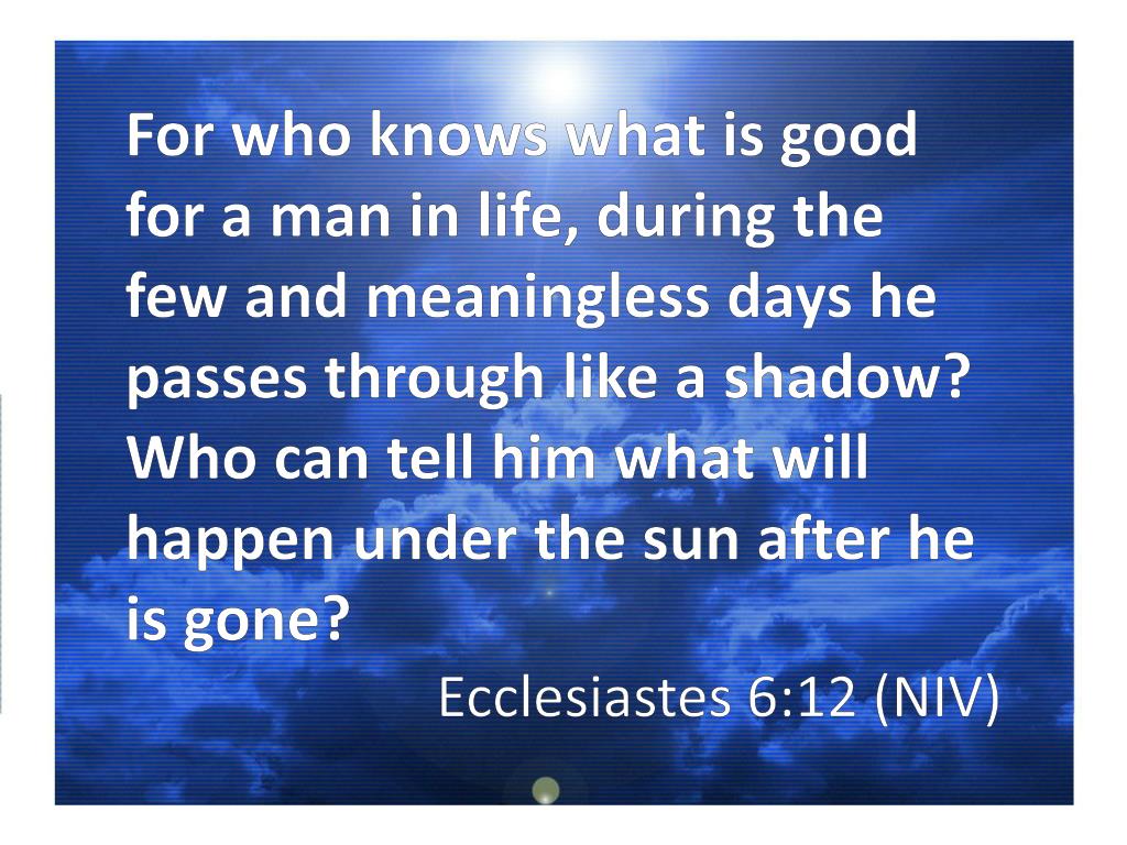 PPT - living life under the sun ecclesiastes PowerPoint Presentation ...