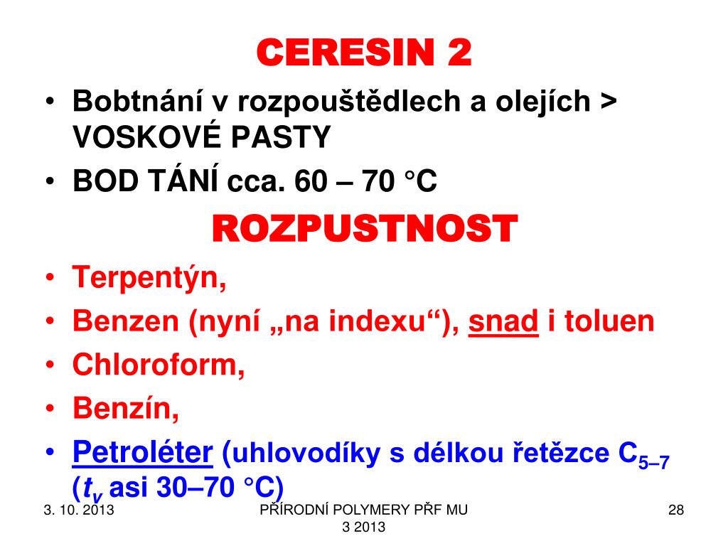 PPT - PŘÍRODNÍ POLYMERY Vosky, přírodní gumy PowerPoint Presentation ...