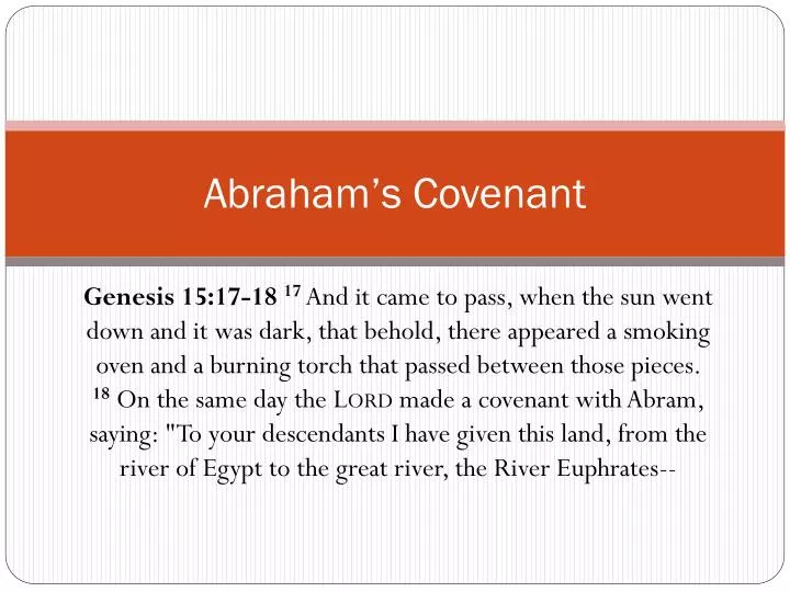 PPT - Abraham’s Covenant PowerPoint Presentation, free download - ID ...