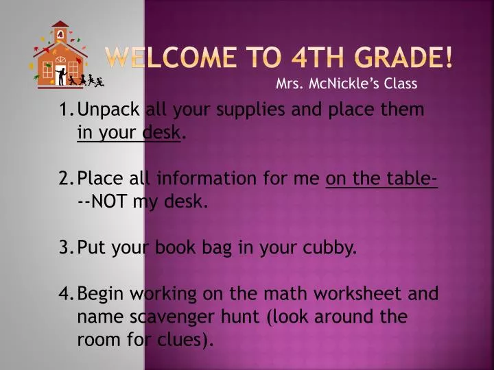PPT - Welcome to 4th grade! PowerPoint Presentation, free download - ID ...