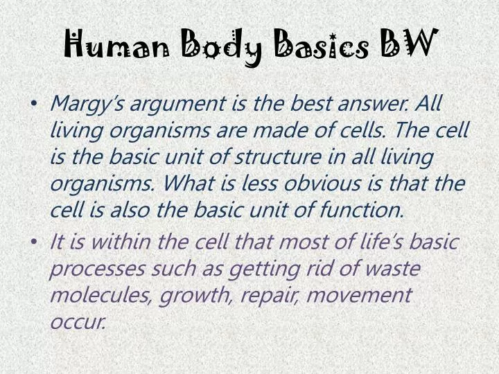 PPT - Human Body Basics BW PowerPoint Presentation, free download - ID ...