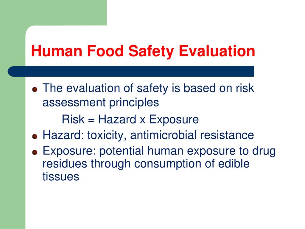 PPT - Human Food Safety of New Animal Drugs: Residue Chemistry ...