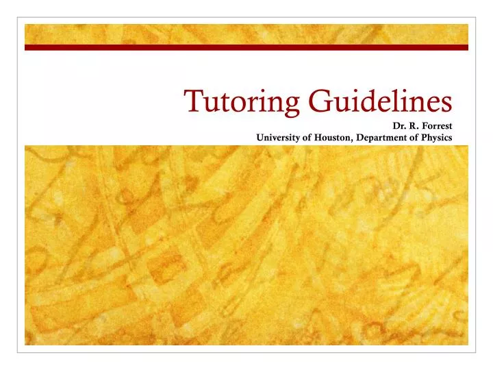 PPT - Tutoring Guidelines PowerPoint Presentation, free download - ID ...