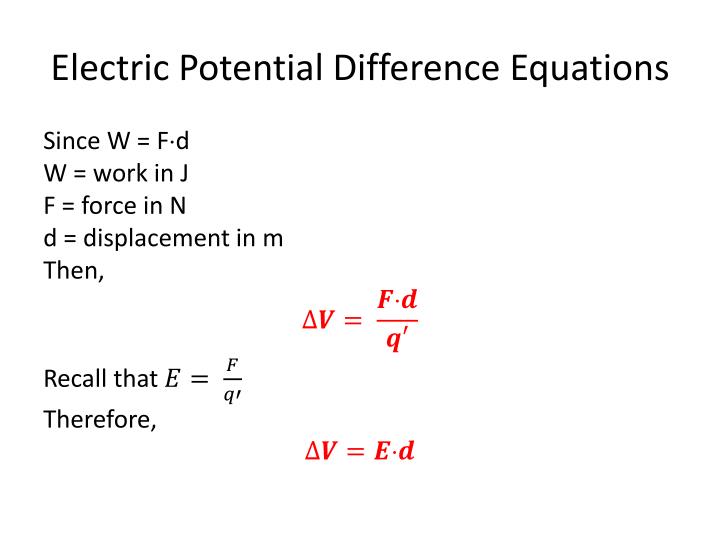 PPT - Electric field, Electric Potential Difference and Capacitance PowerPoint Presentation - ID ...