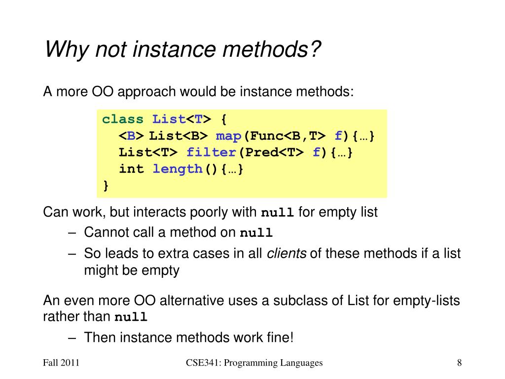 Ppt Cse341 Programming Languages Lecture 11 Closures Ish Java And C Powerpoint Presentation 5548