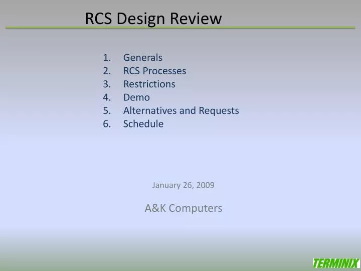 PPT - RCS Design Review PowerPoint Presentation, free download - ID:2185865