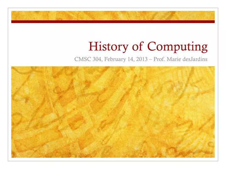 PPT - History of Computing PowerPoint Presentation, free download - ID ...