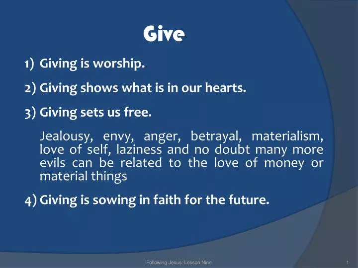 PPT - Give PowerPoint Presentation, free download - ID:2186509