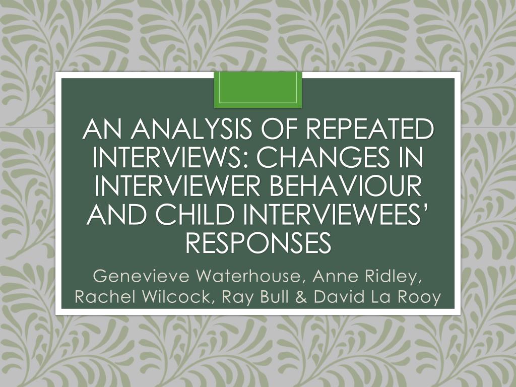 PPT - Genevieve Waterhouse, Anne Ridley, Rachel Wilcock , Ray Bull ...