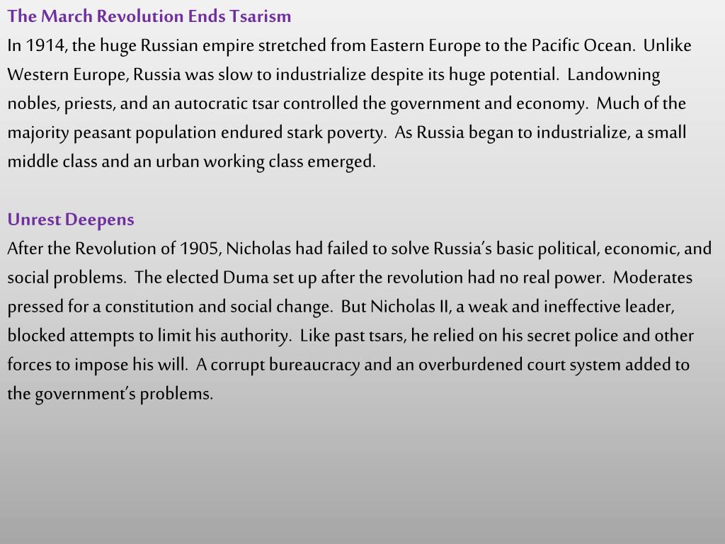 PPT - Chapter 14 World War I and the Russian Revolution 1914-1924 ...