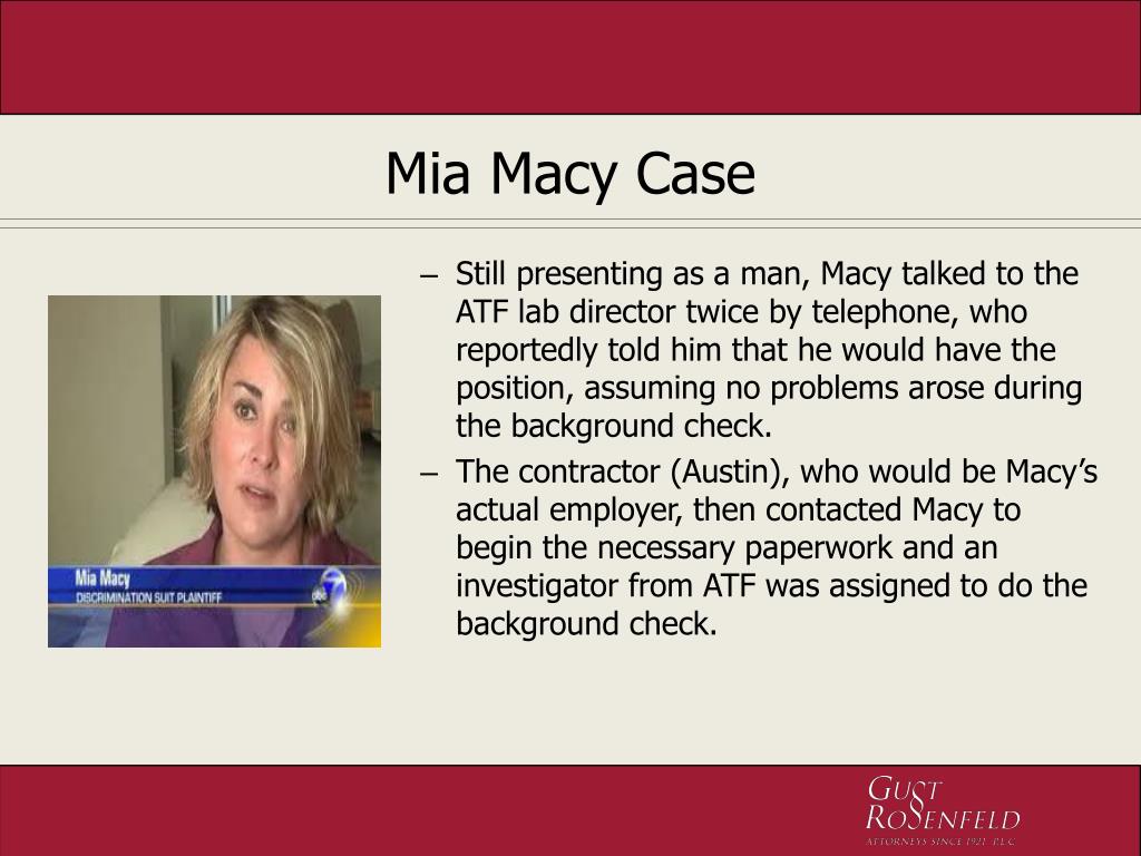 PPT - SEX STEREOTYPING AND GENDER IDENTITY EMPLOYMENT DISCRIMINATION ...