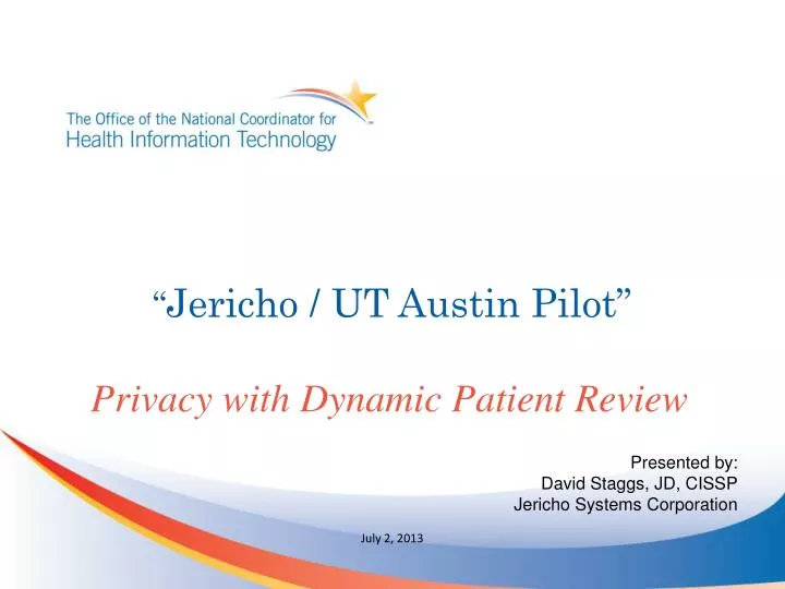 PPT - “ Jericho / UT Austin Pilot” PowerPoint Presentation, free ...