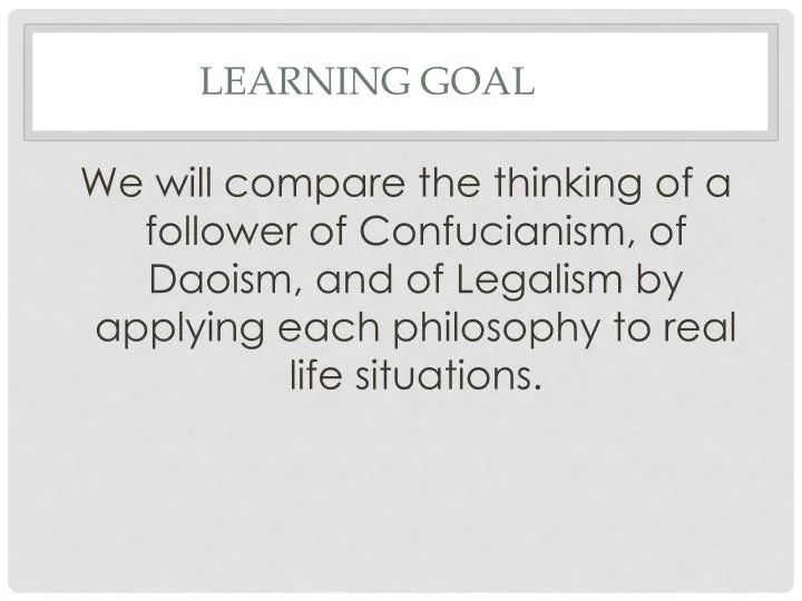 PPT - Learning Goal PowerPoint Presentation, free download - ID:2187914