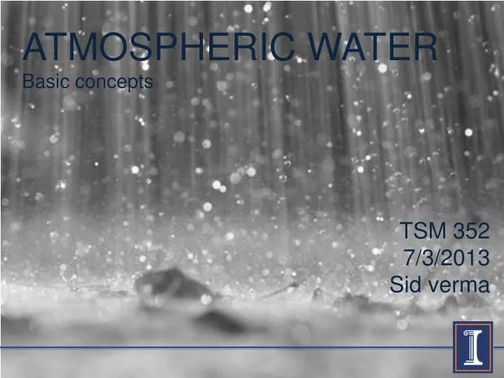 PPT - ATMOSPHERIC WATER Basic concepts PowerPoint Presentation, free ...