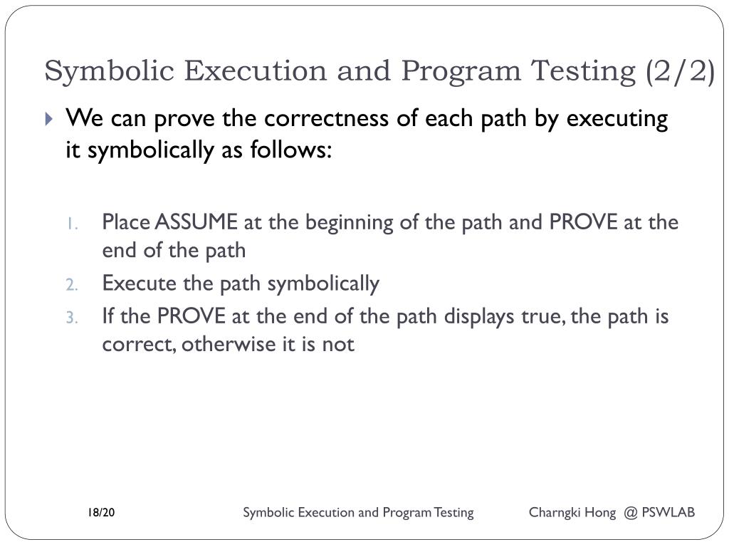 Ppt Symbolic Execution And Program Testing Powerpoint Presentation