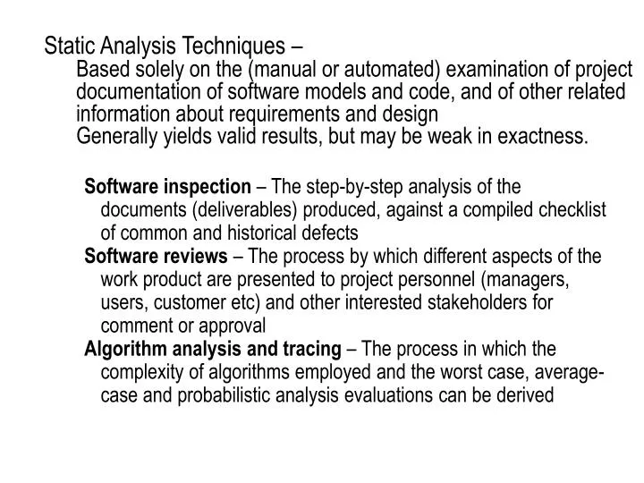 PPT - Static Analysis Techniques – PowerPoint Presentation, free ...