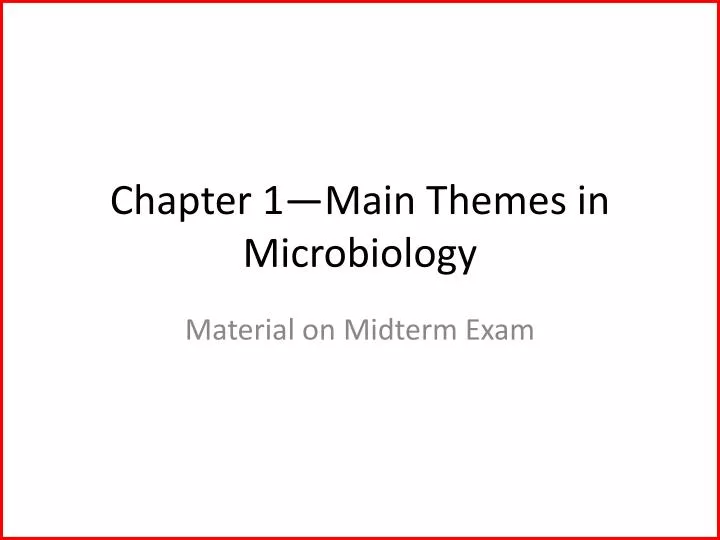 PPT - Chapter 1—Main Themes in Microbiology PowerPoint Presentation ...