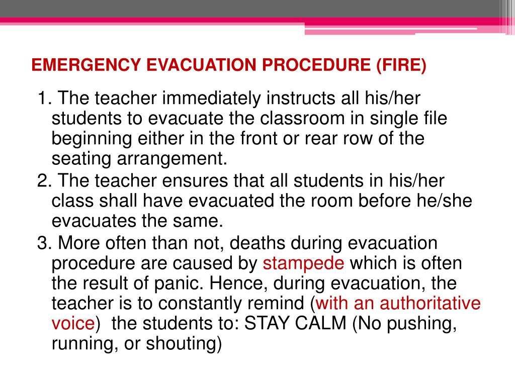 Emergency Evacuation Plan Procedure