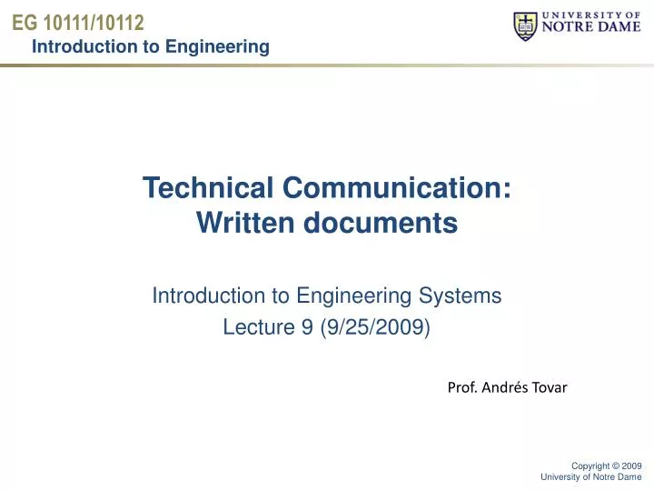 PPT - Technical Communication: Written documents PowerPoint ...