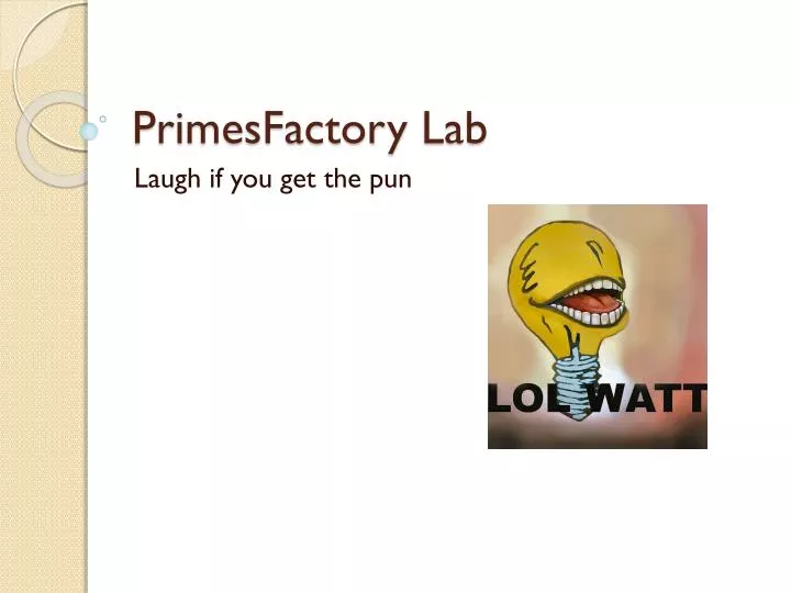PPT - PrimesFactory Lab PowerPoint Presentation, free download - ID:2191479