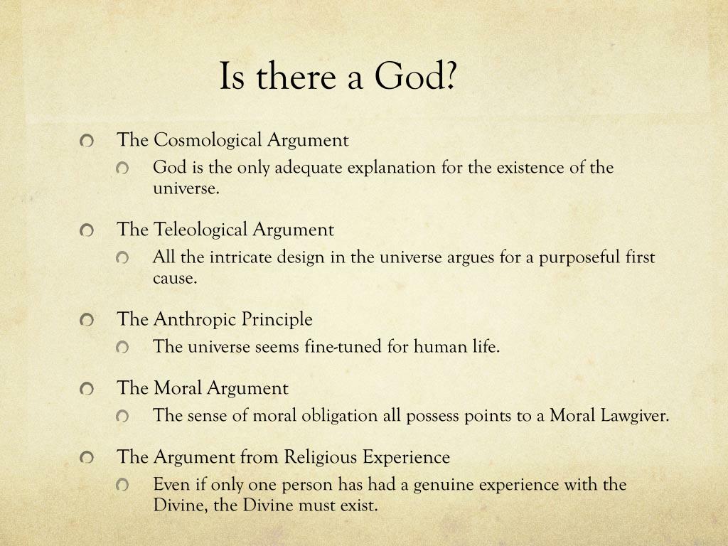 Ppt Arguments For The Existence Of God Powerpoint Presentation Free