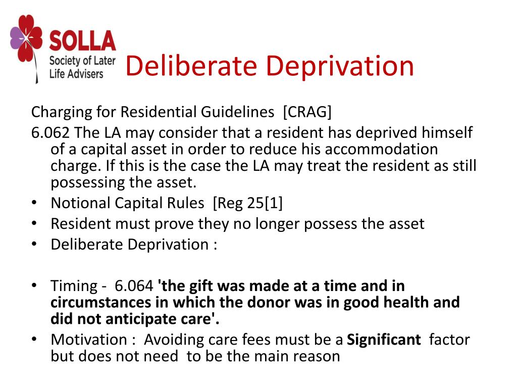 PPT - Understanding Deprivation: Legal Guidelines and Solutions ...