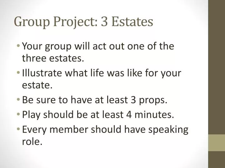 PPT - Group Project: 3 Estates PowerPoint Presentation, free download ...