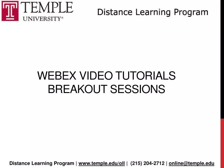PPT - Webex Video Tutorials Breakout sessions PowerPoint Presentation ...